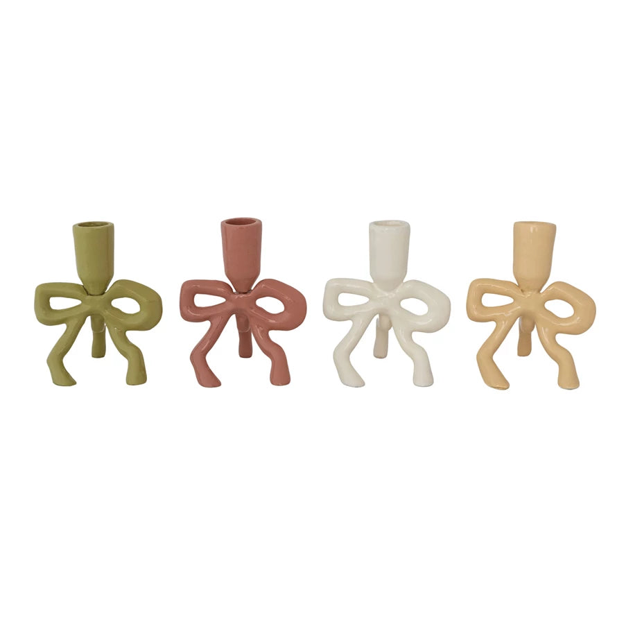 Bow Shaped Taper Holder | Enameled Cast Aluminum – MStreetDecor
